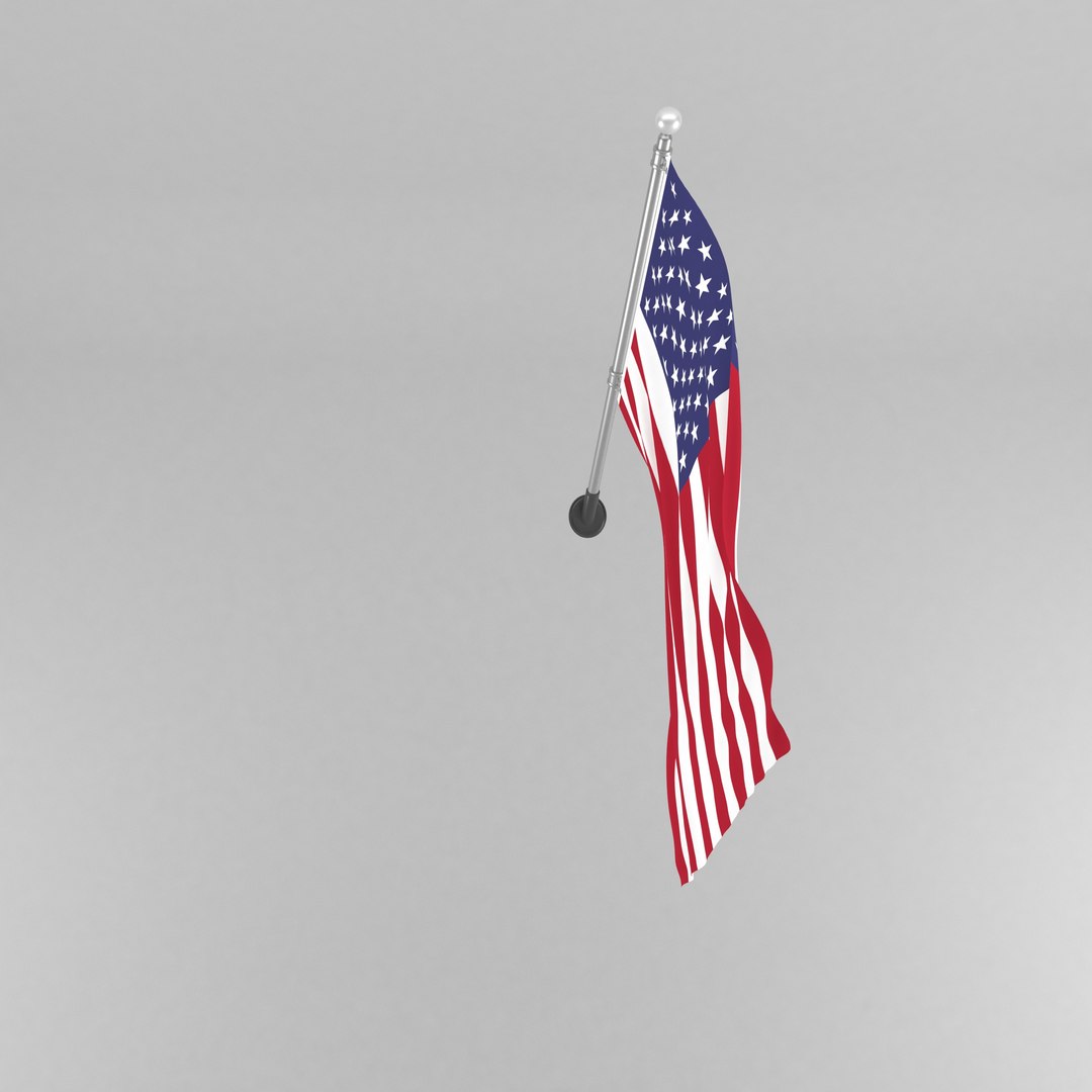 3D Usa Flags Poles Facade - TurboSquid 1579862
