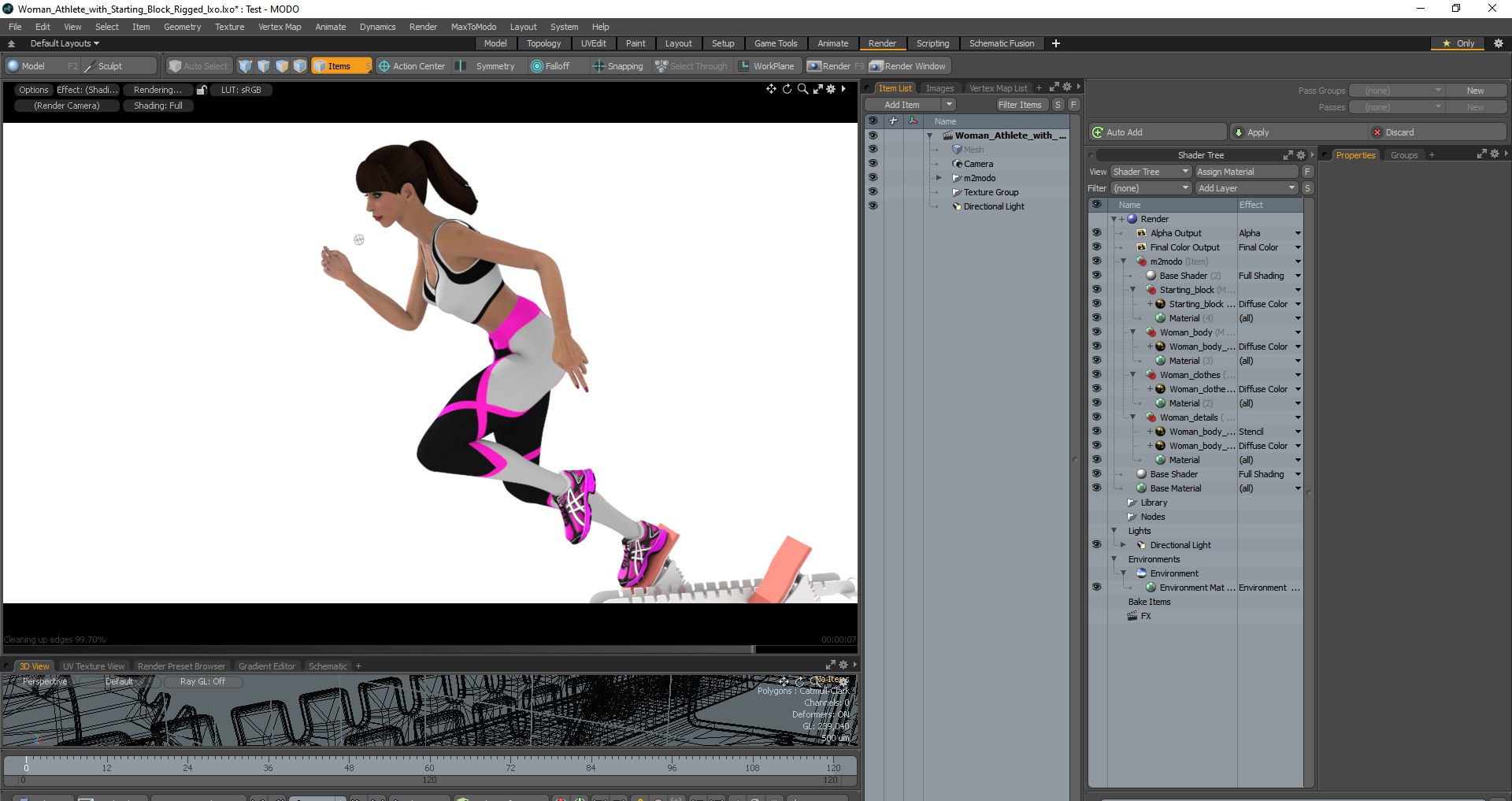 3D Woman Athlete with Starting Block Rigged for Modo model - TurboSquid ...