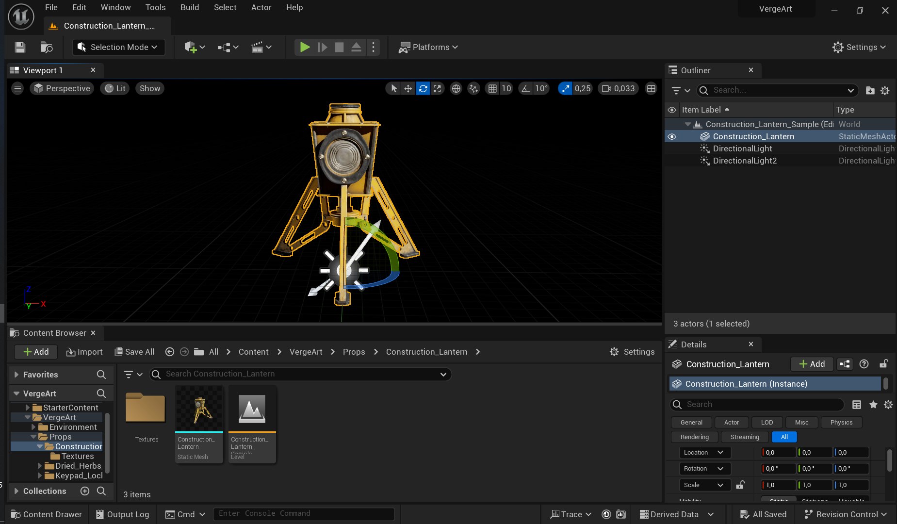 Construction Lantern - PBR - Game Ready Low Poly Model - TurboSquid 2351289