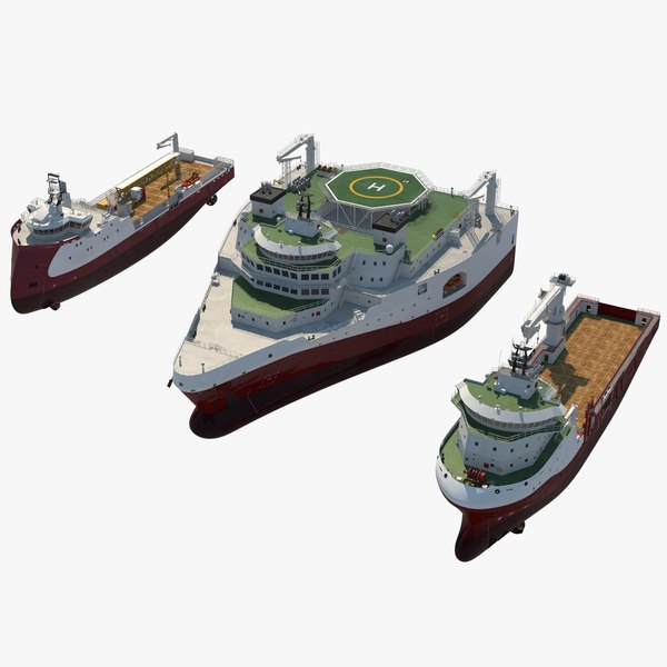 ahts vessel anchor handling 3d model