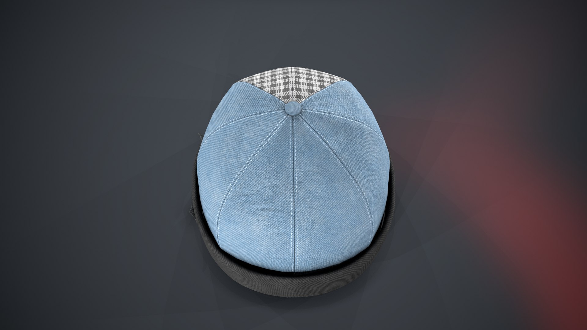 Blue jeans brimless cap 3D model - TurboSquid 1642063