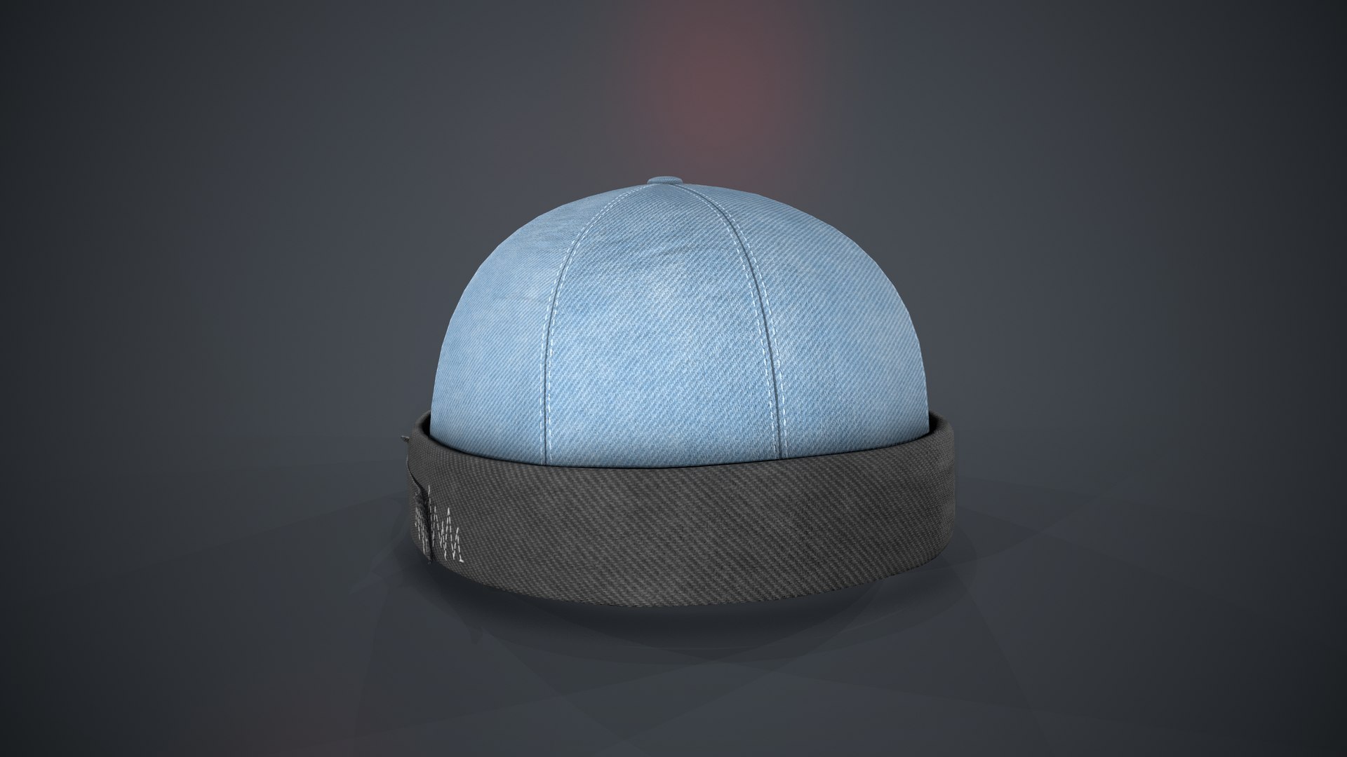 Blue jeans brimless cap 3D model - TurboSquid 1642063
