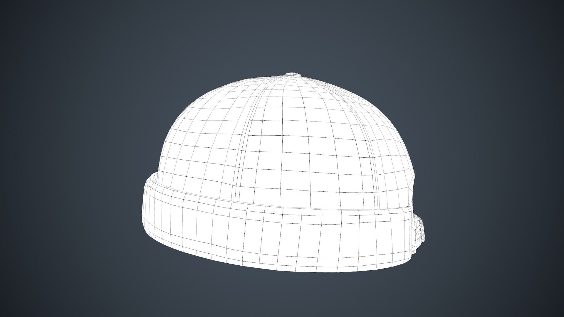 Blue jeans brimless cap 3D model - TurboSquid 1642063