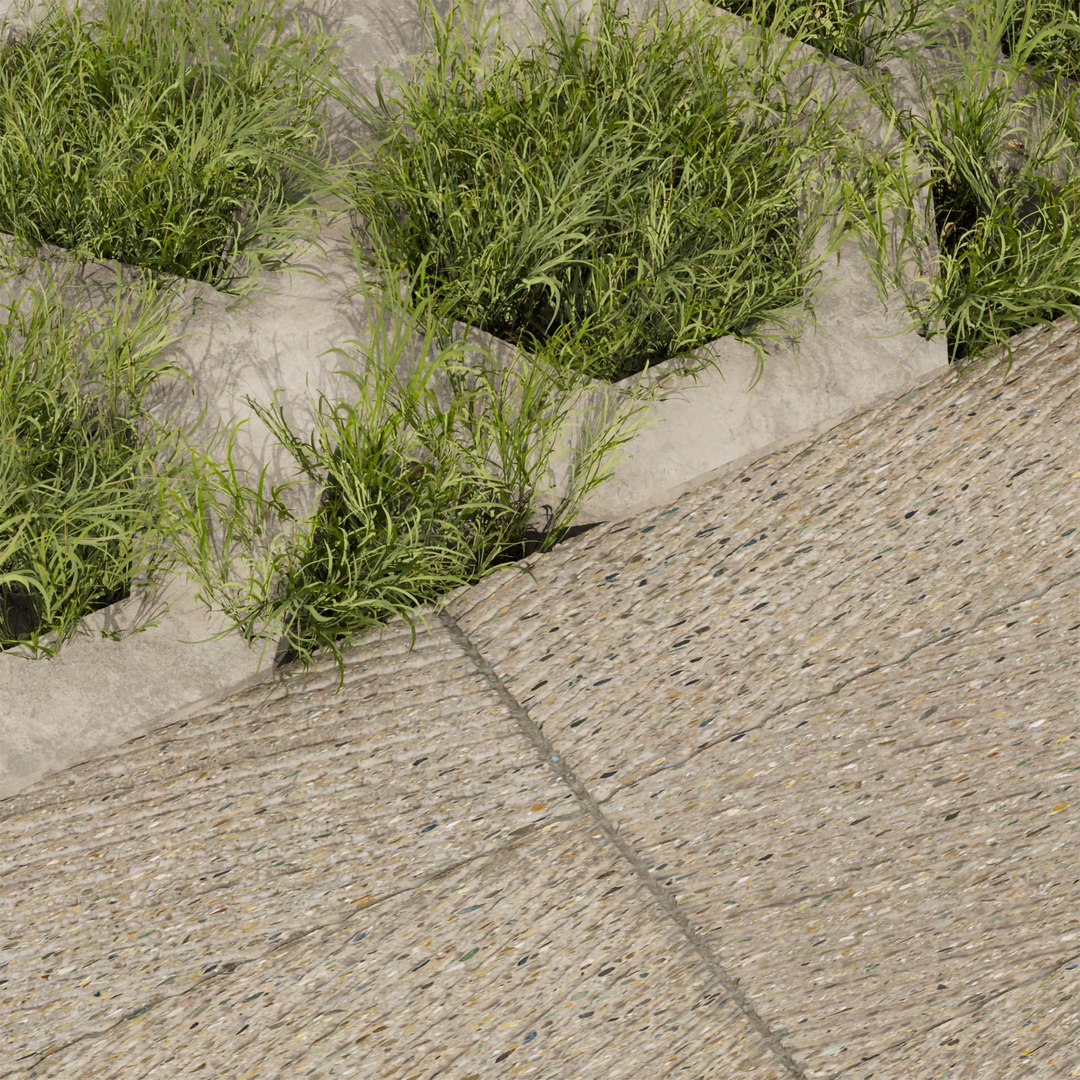 Collection plant vol 499 - concrete - tileable - grass 3D model ...