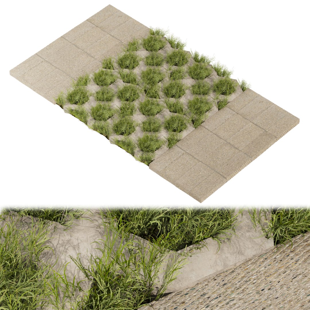 Collection plant vol 499 - concrete - tileable - grass 3D model ...