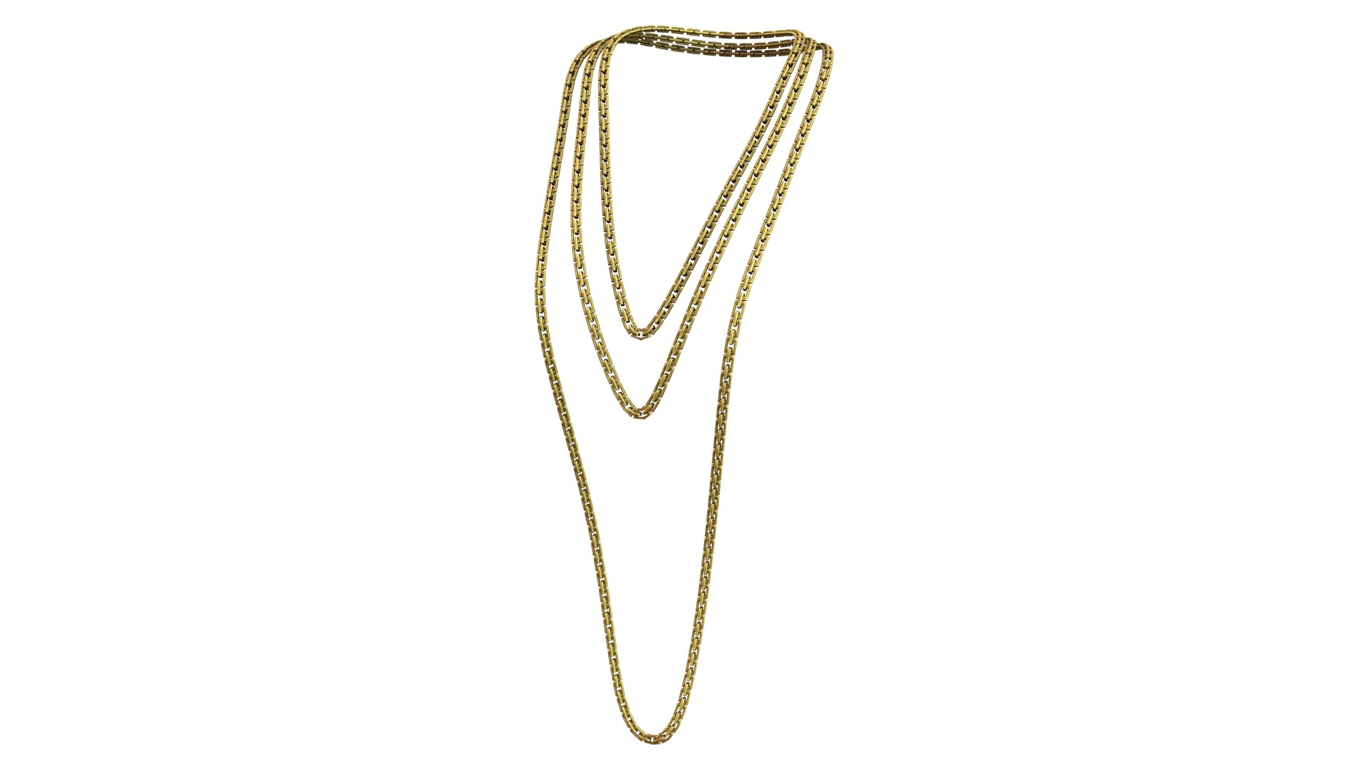 Gold Chains Long Necklace Model - TurboSquid 1999640