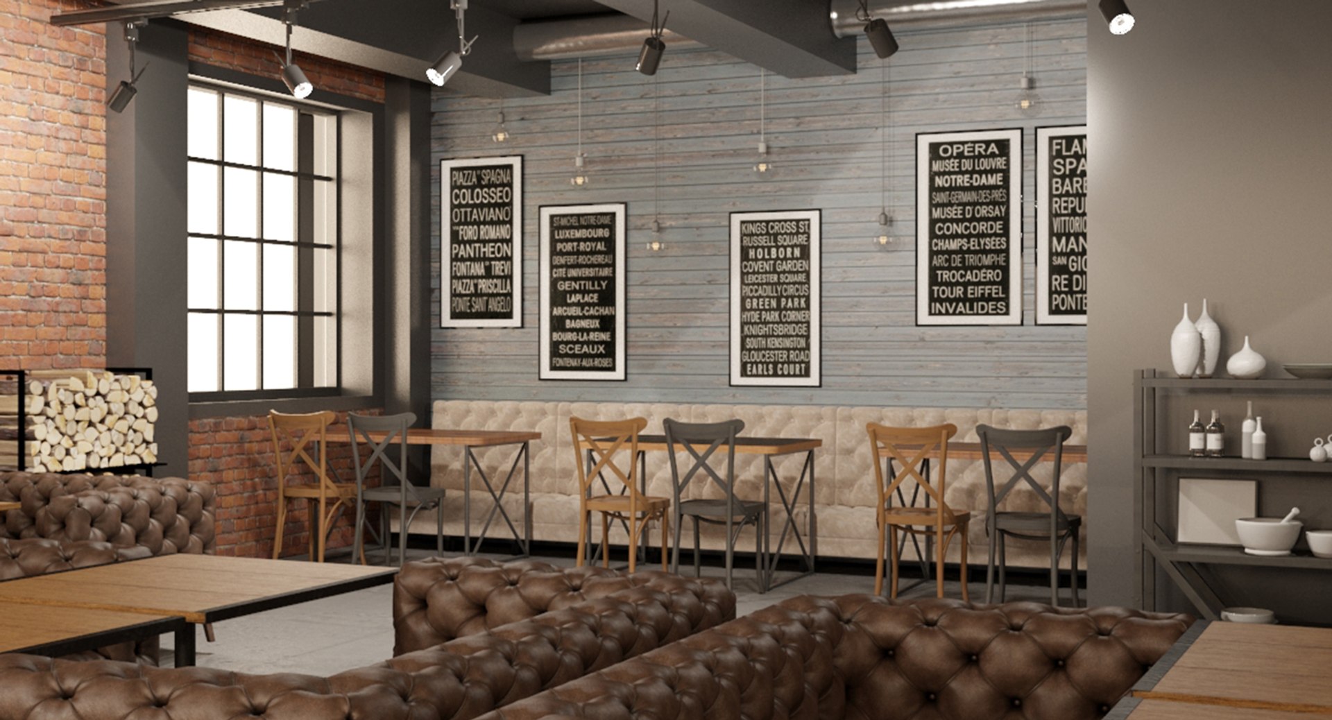 Ready Big Restaurant Project 3d Model