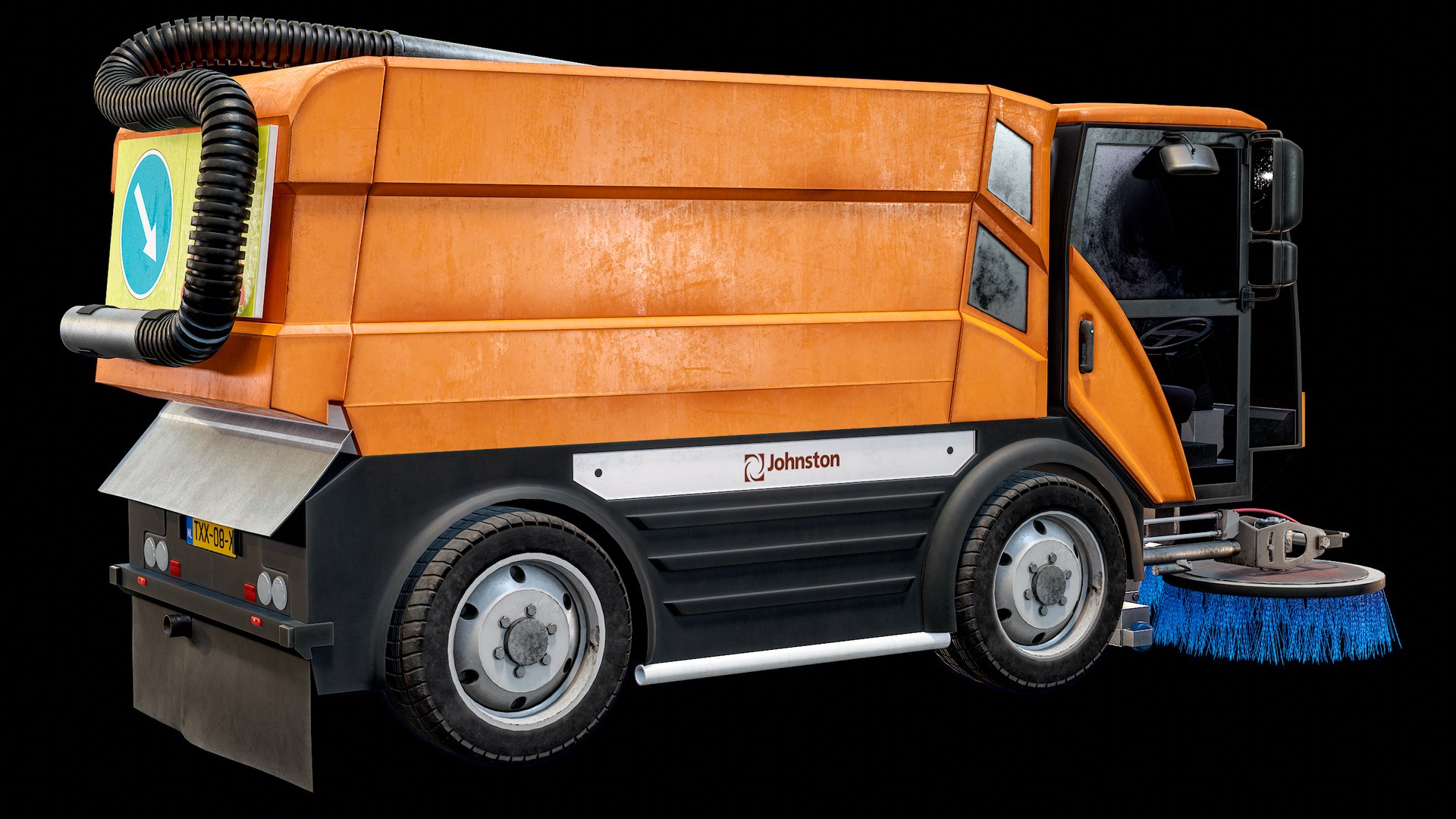 3D Road Sweeper Vehicle Johnston Orange - TurboSquid 2269799