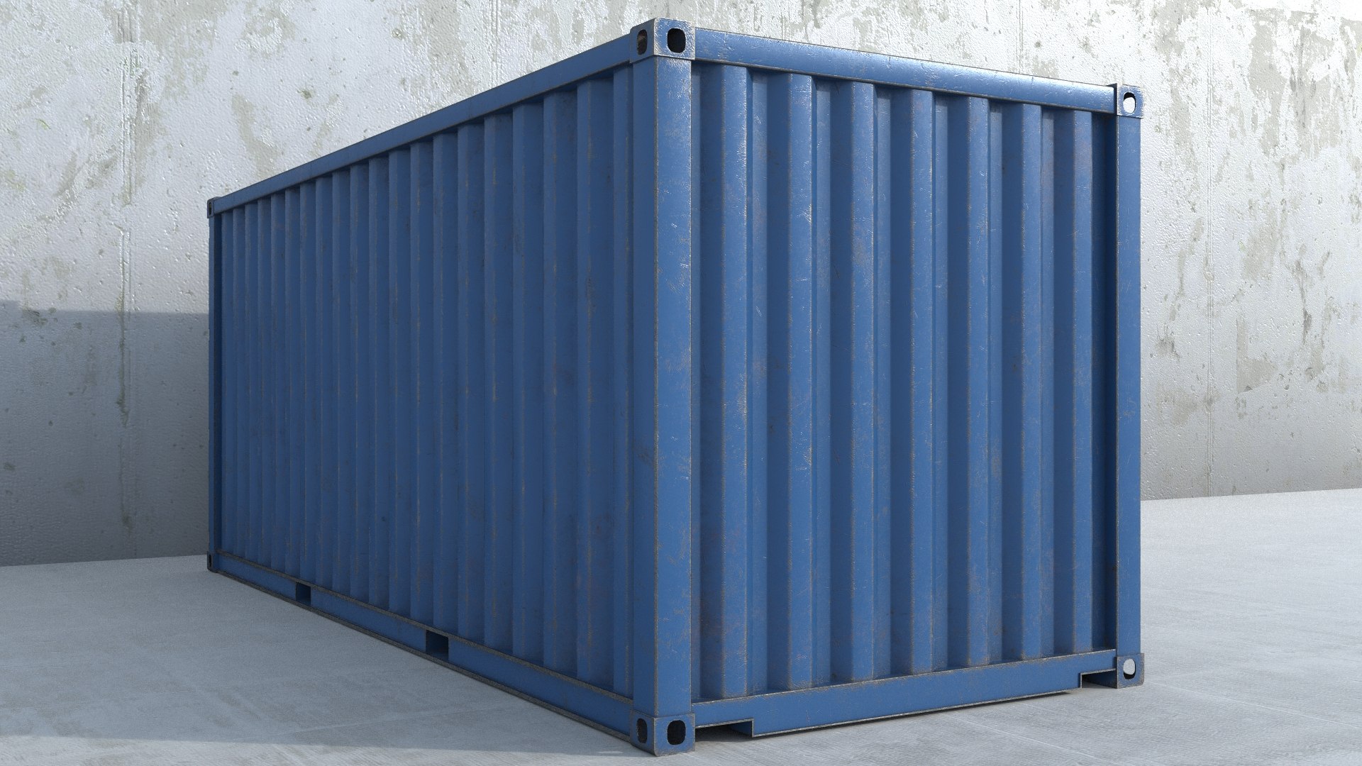 3D Model Cargo Container Blue 1 HD - TurboSquid 2013211