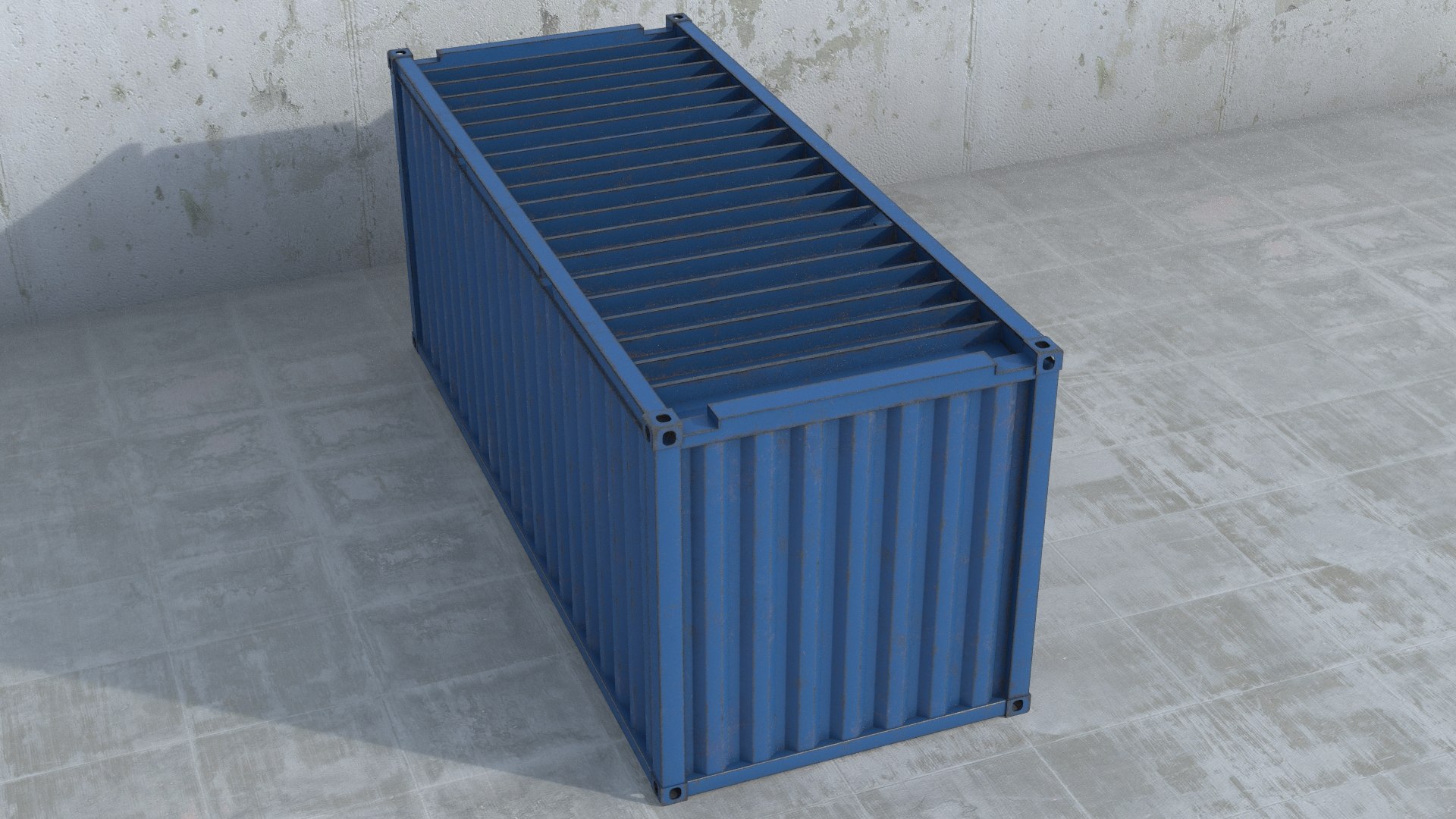 3D Model Cargo Container Blue 1 HD - TurboSquid 2013211