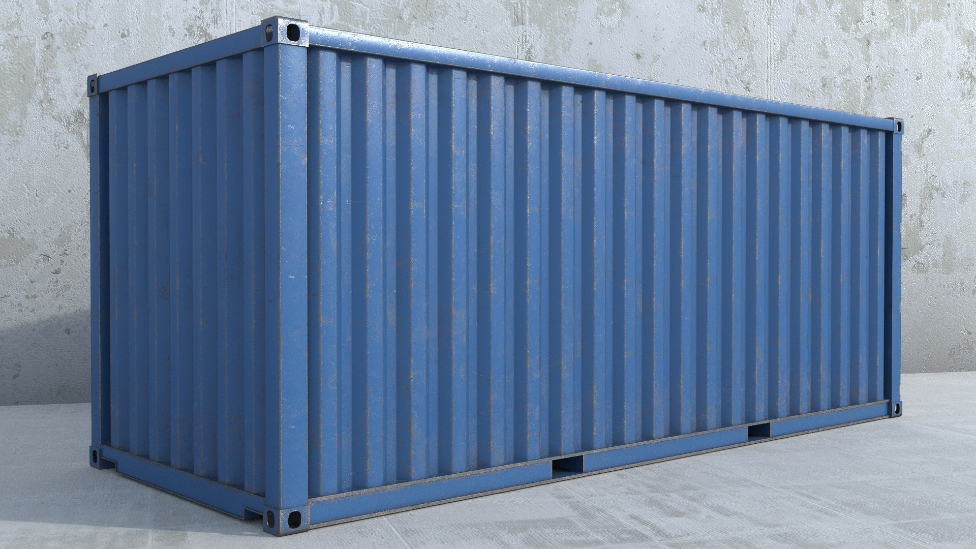 3D Model Cargo Container Blue 1 HD - TurboSquid 2013211