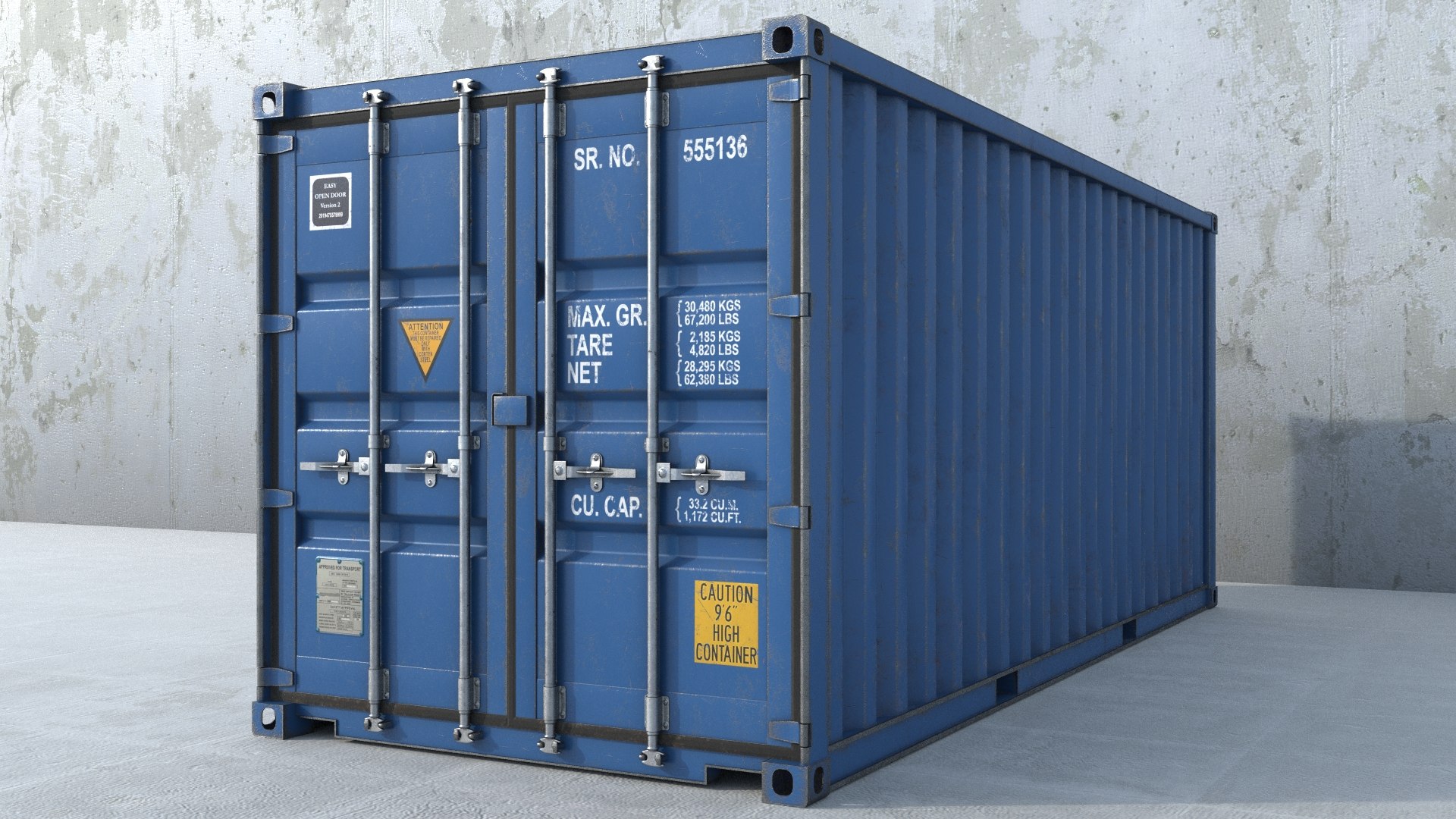 3D model Cargo Container Blue 1 HD - TurboSquid 2013211