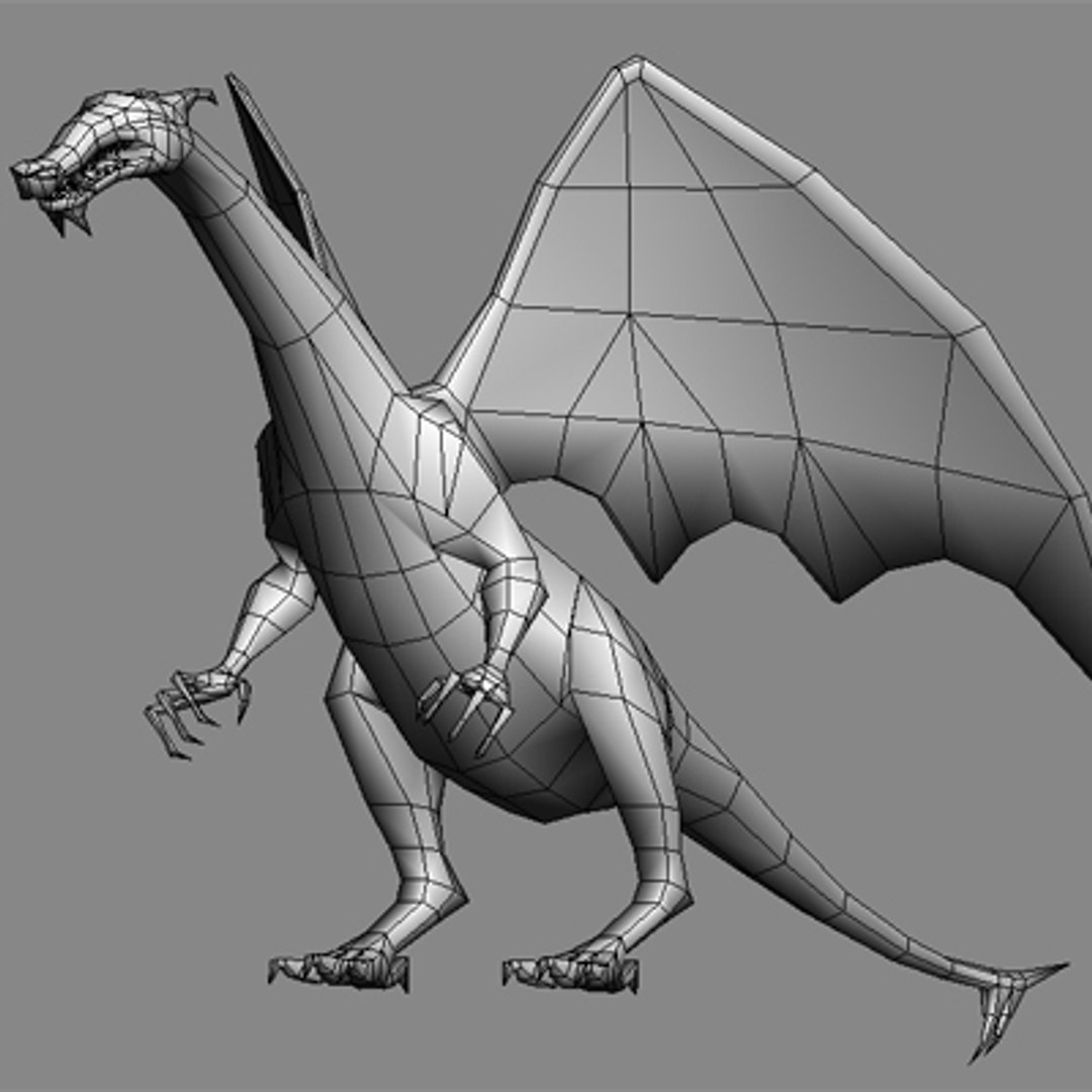 Polygonal Dragon 3d Model