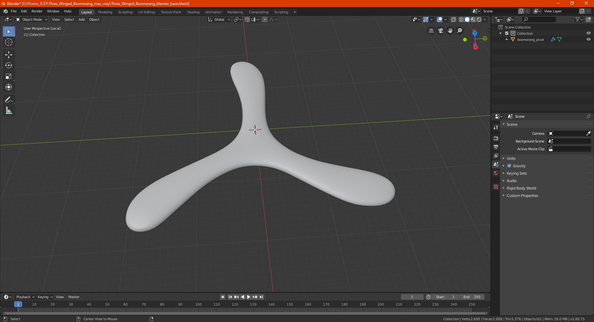 3D model winged boomerang - TurboSquid 1709439