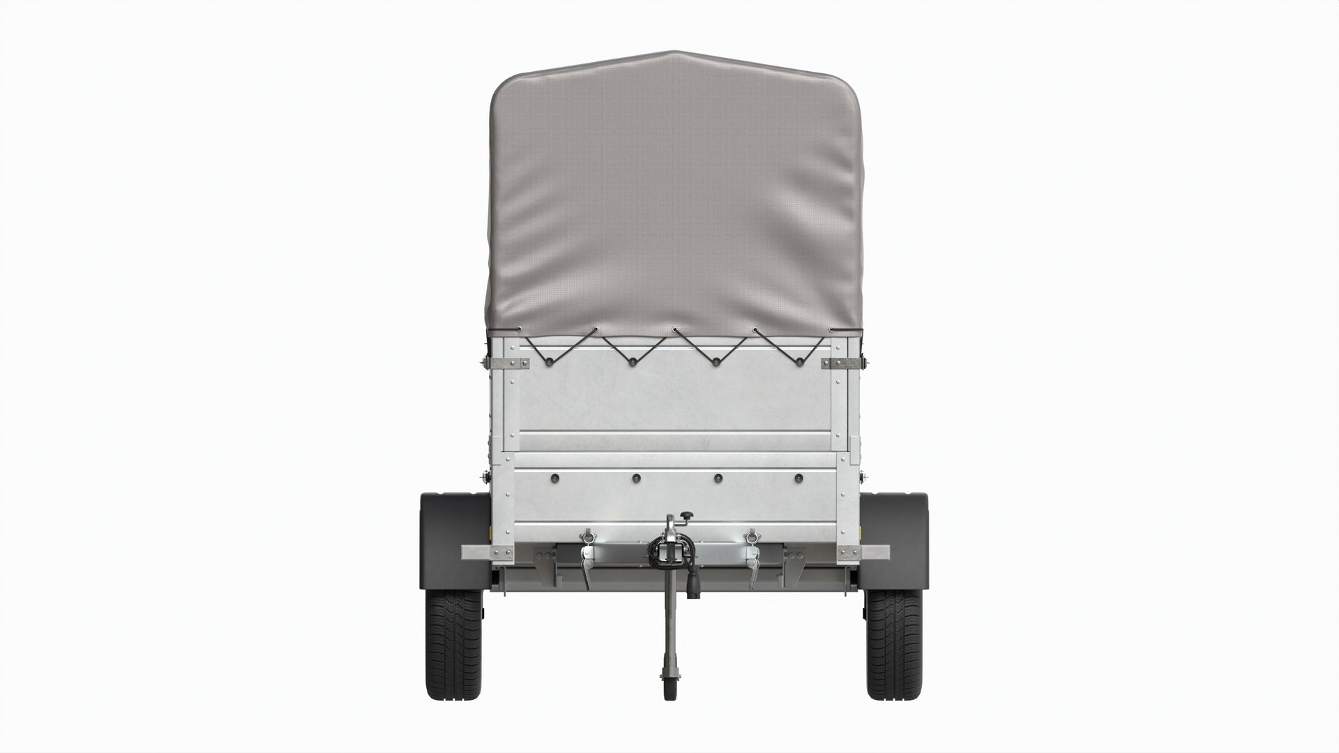 3D Car Trailer Single Axle With Extra Walls Cover Jockey Wheel High ...