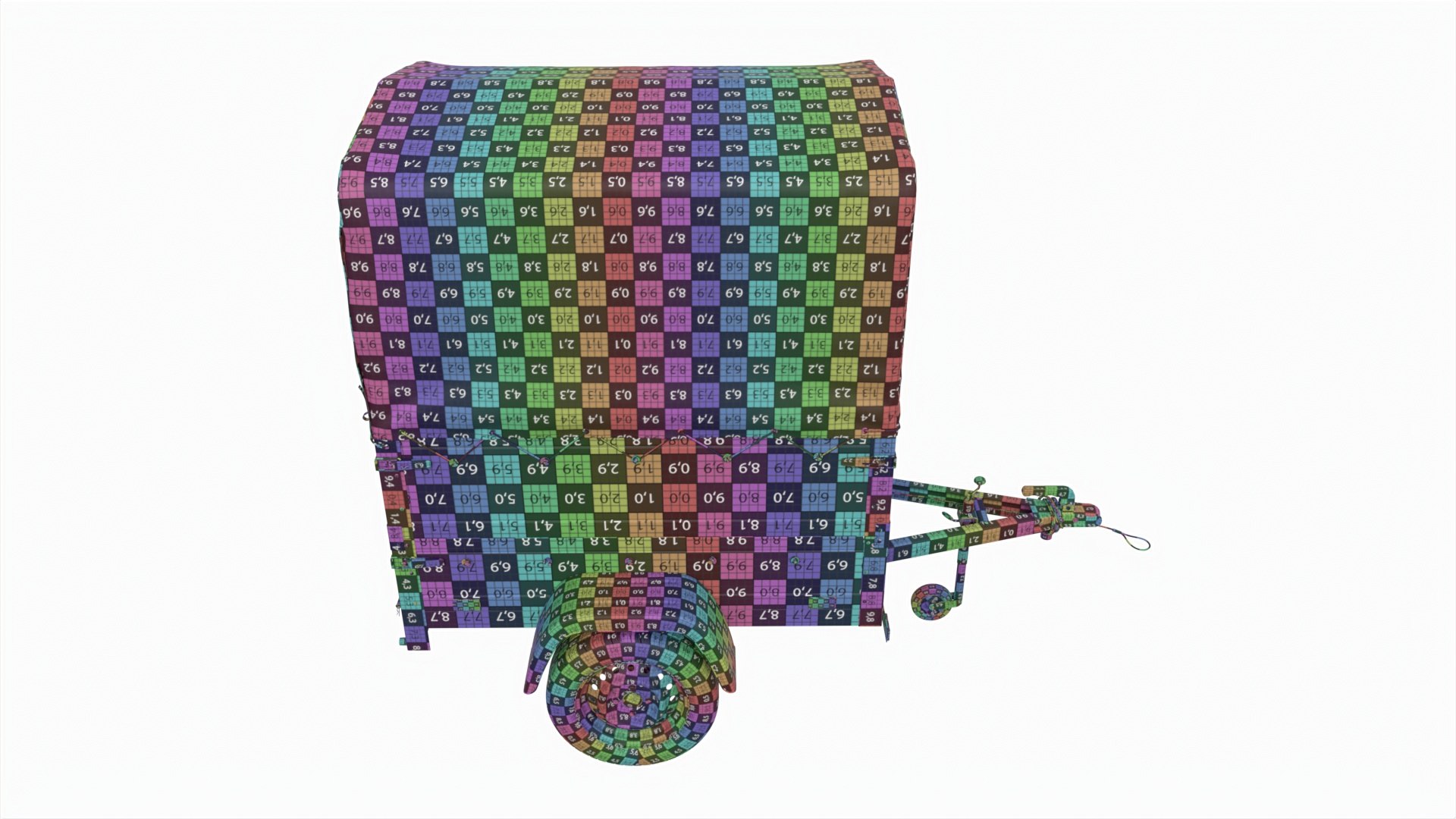 3D Car trailer single axle with extra walls cover jockey wheel high ...