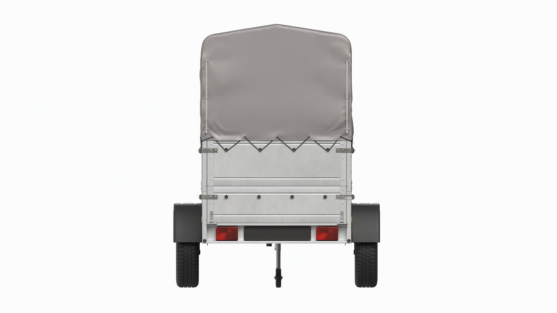 3D Car Trailer Single Axle With Extra Walls Cover Jockey Wheel High ...