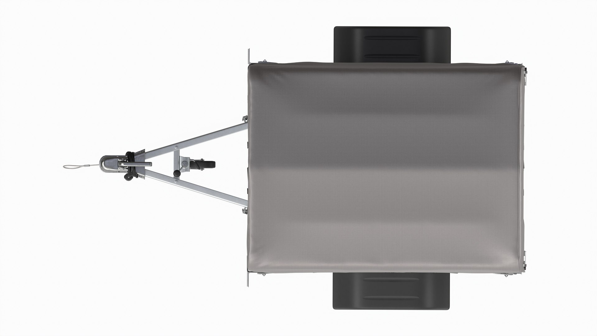 3D Car Trailer Single Axle With Extra Walls Cover Jockey Wheel High ...