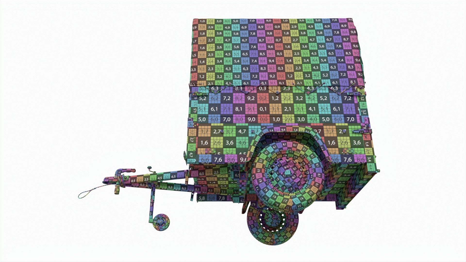 3D Car trailer single axle with extra walls cover jockey wheel high ...