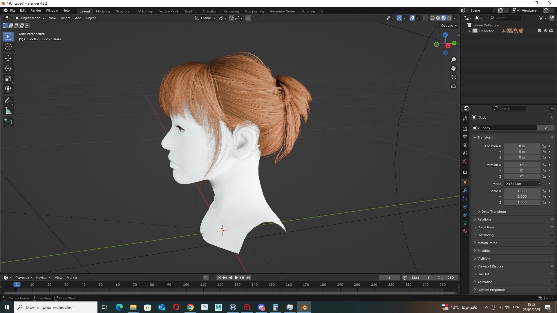 Free 3D Next-Gen 3D Female Bun Bangs Hairstyle PBR Real-Time Ready ...