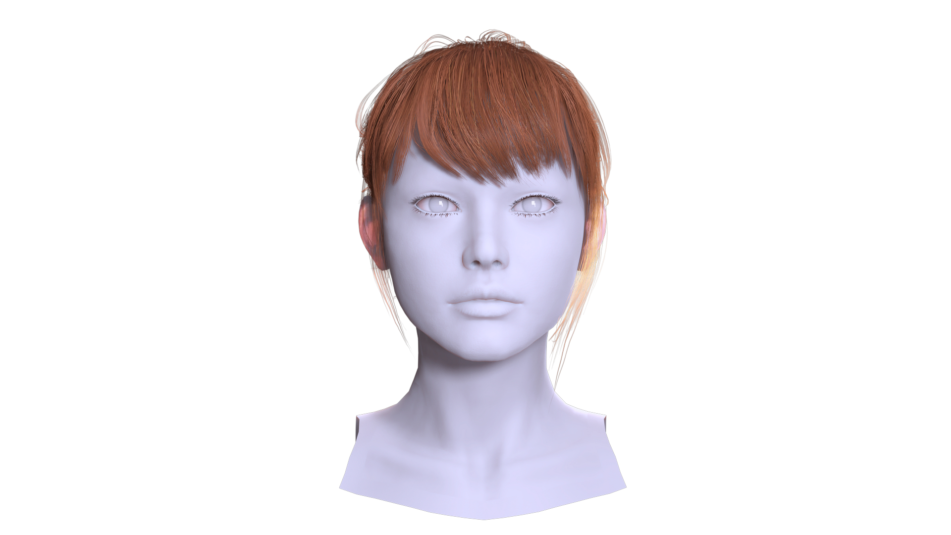 Free 3D Next-Gen 3D Female Bun Bangs Hairstyle PBR Real-Time Ready ...