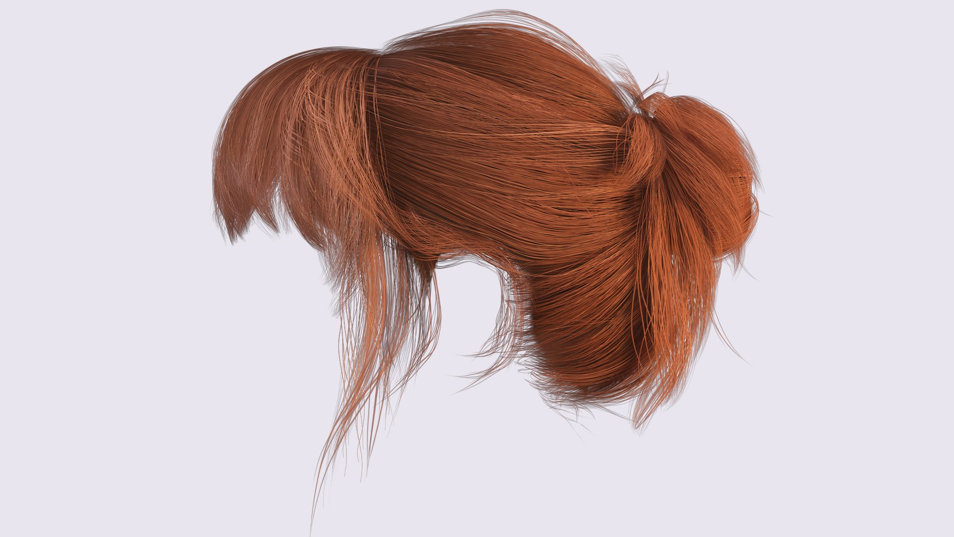 Free 3D Next-Gen 3D Female Bun Bangs Hairstyle PBR Real-Time Ready ...