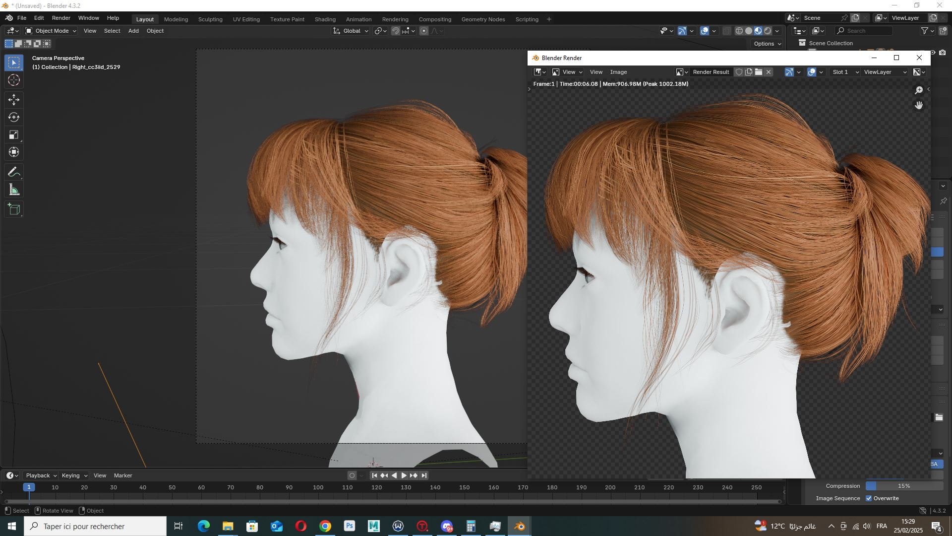 Free 3D Next-Gen 3D Female Bun Bangs Hairstyle PBR Real-Time Ready ...