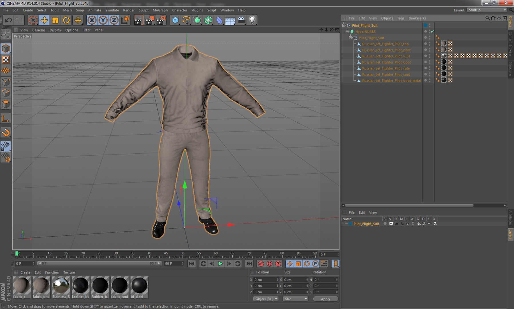 3d Pilot Flight Suit Model