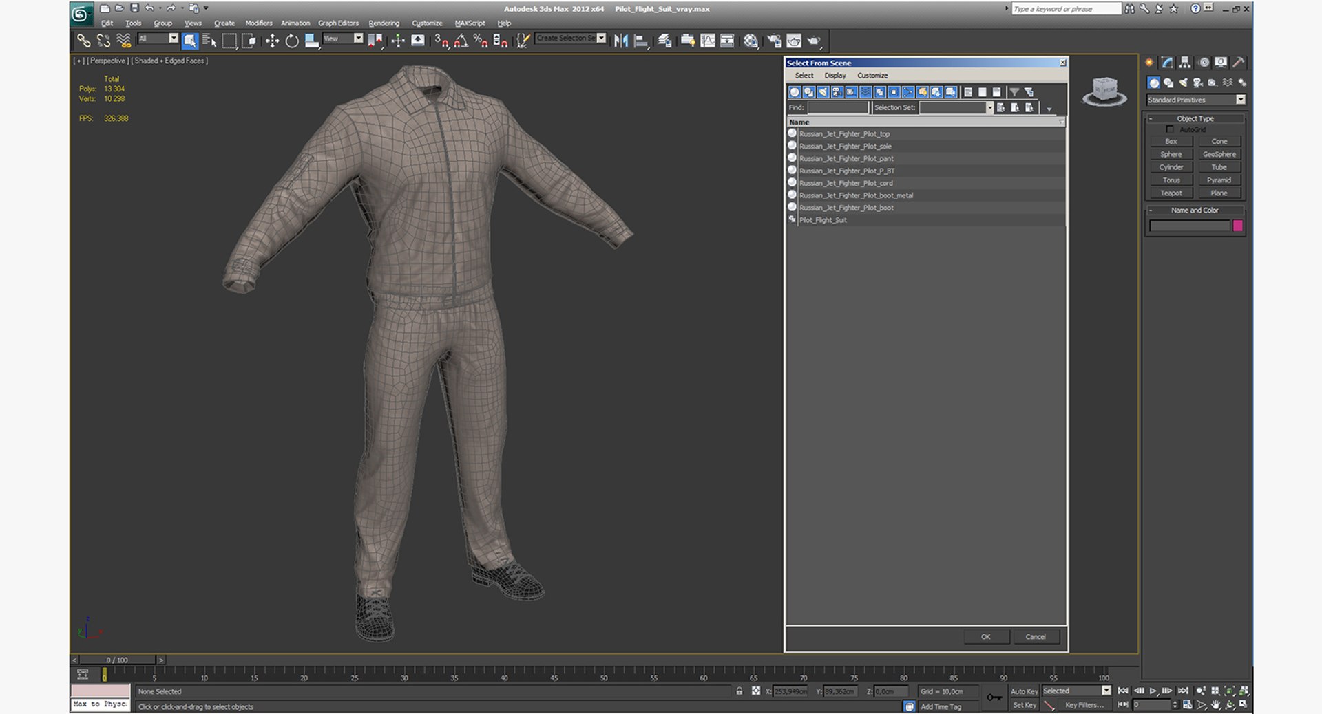 3d Pilot Flight Suit Model