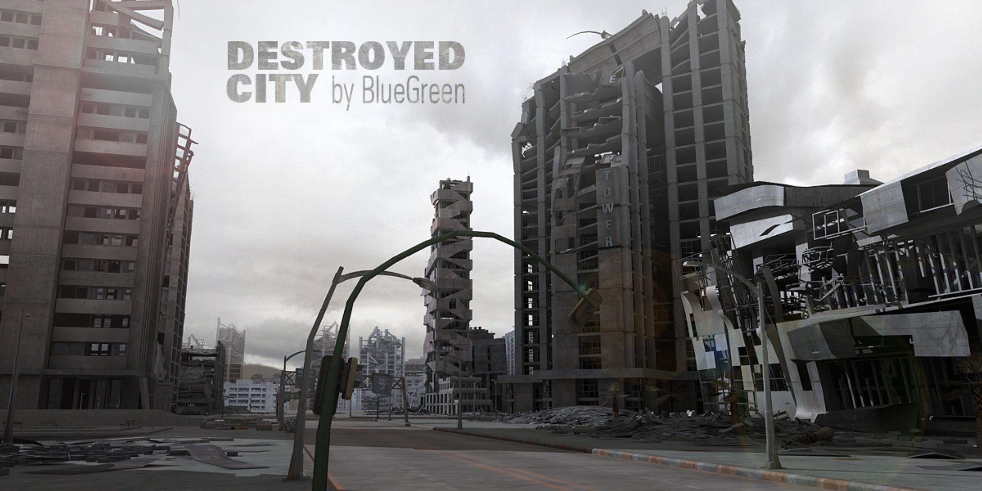 3d Destroyed City Model