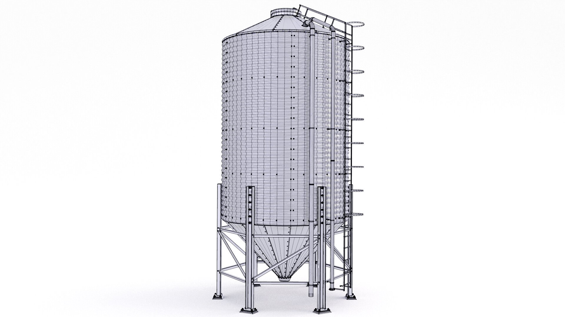 Storage Forage Silos V20 3D Model - TurboSquid 2419041