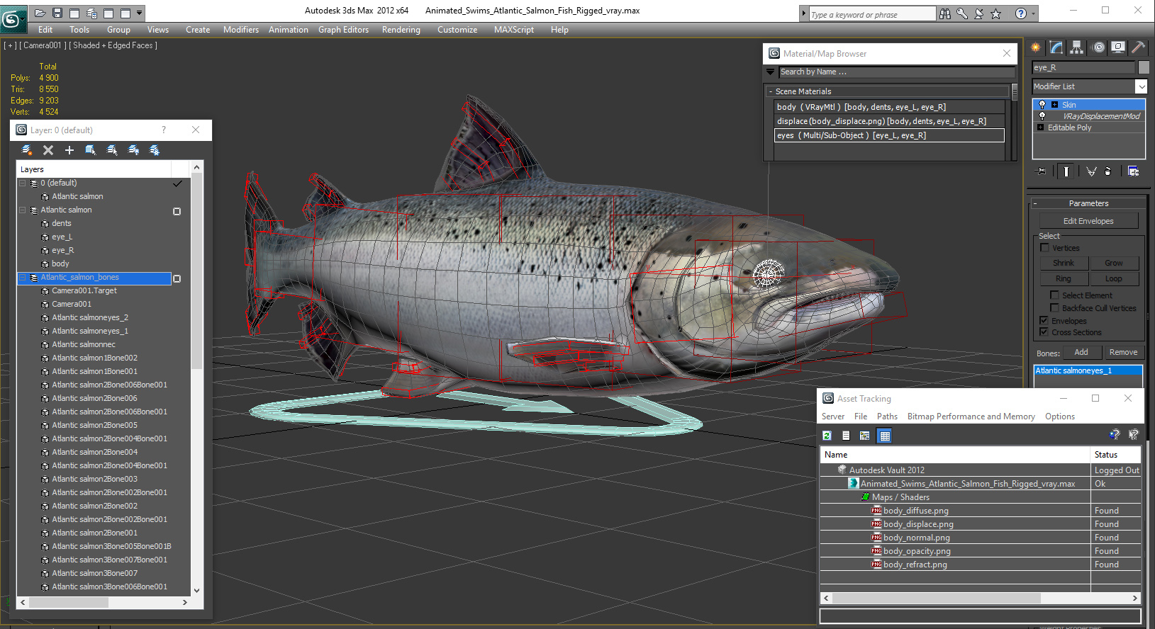 Swimming atlantic salmon fish 3D model - TurboSquid 1431489