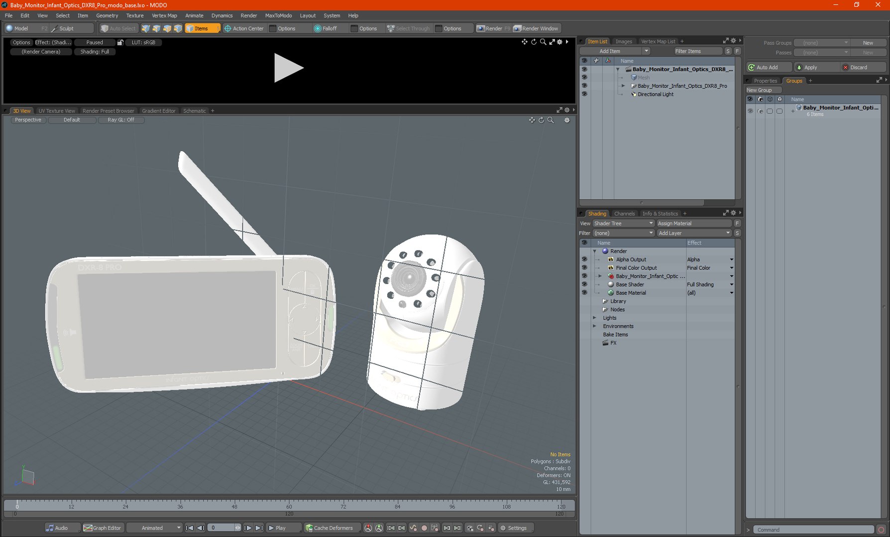 Baby Monitor Infant Optics DXR8 Pro 3D Model - TurboSquid 1965683