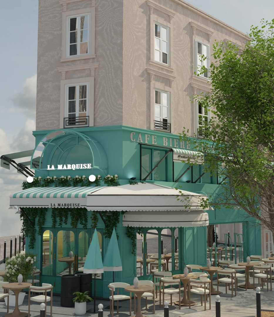 3D Cafe Lamarquise Paris - TurboSquid 2357958