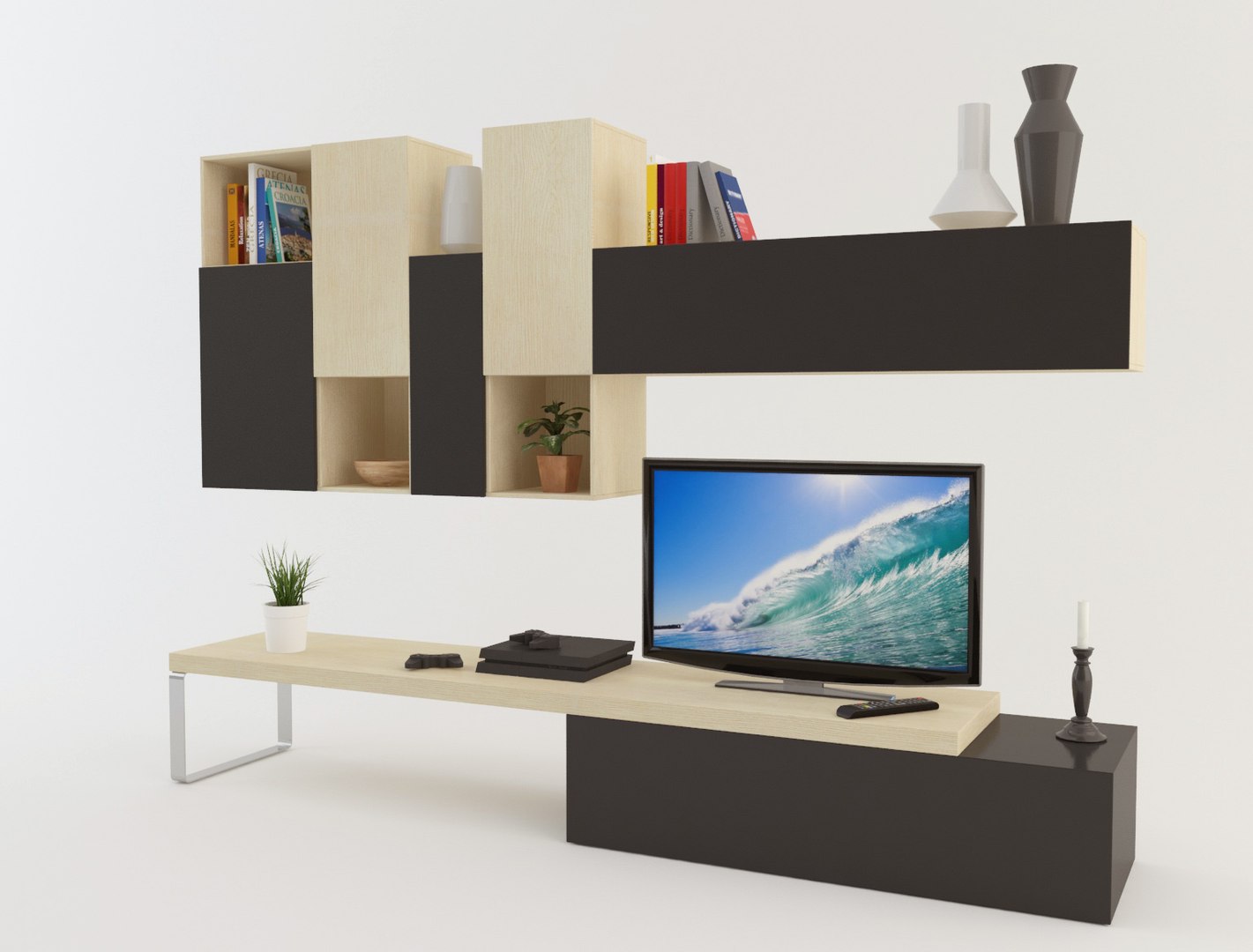 3D Modern Tv Unit - TurboSquid 1474642