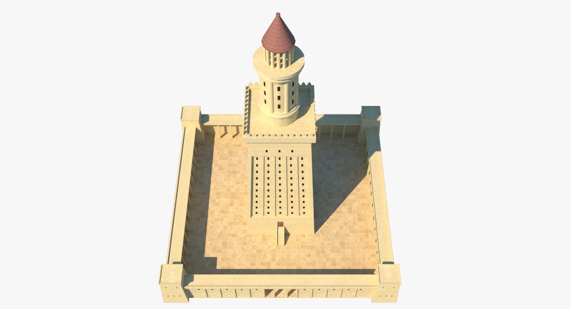 Ancient Lighthouse Alexandria Lights 3D Model - TurboSquid 1351440