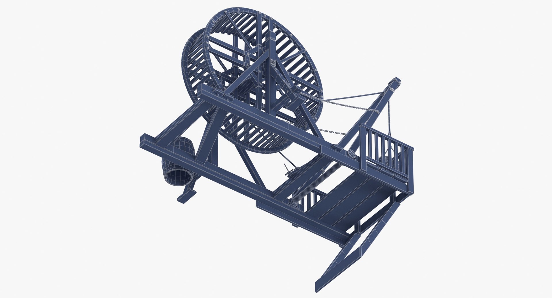 Medieval Treadwheel Wooden Crane 3D Model - TurboSquid 1813075