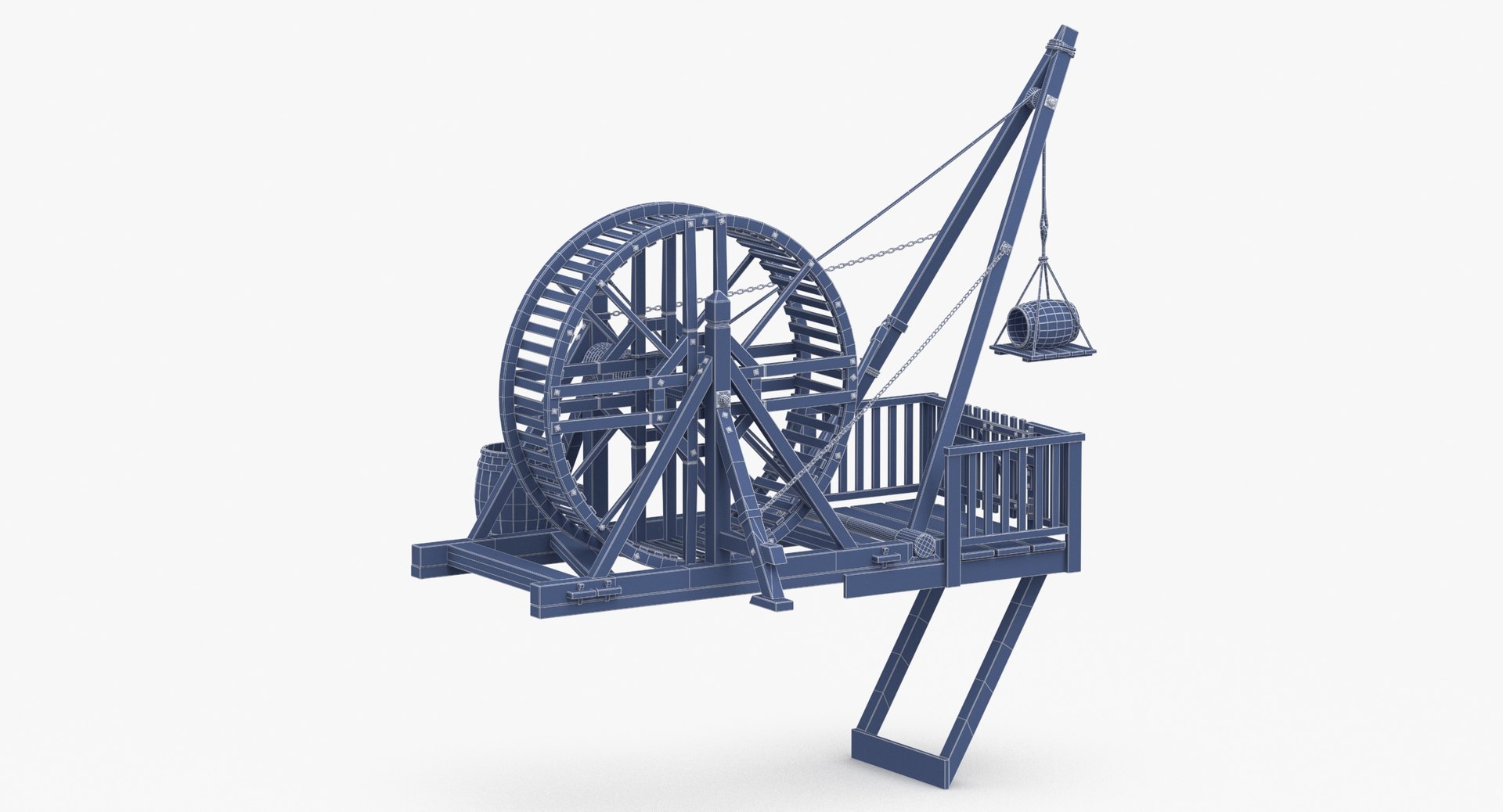 Medieval Treadwheel Wooden Crane 3D Model - TurboSquid 1813075