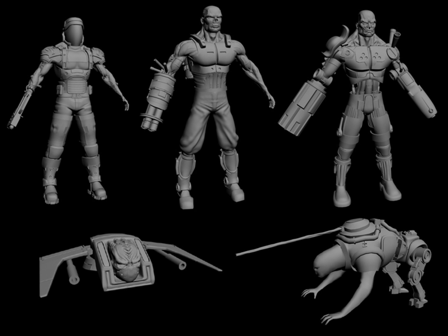 Cyborg 5 Pack 3d Max