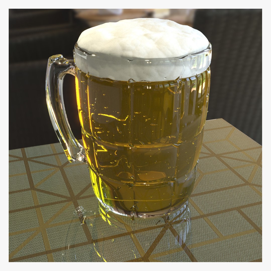 3D glass of beer model - TurboSquid 2088027