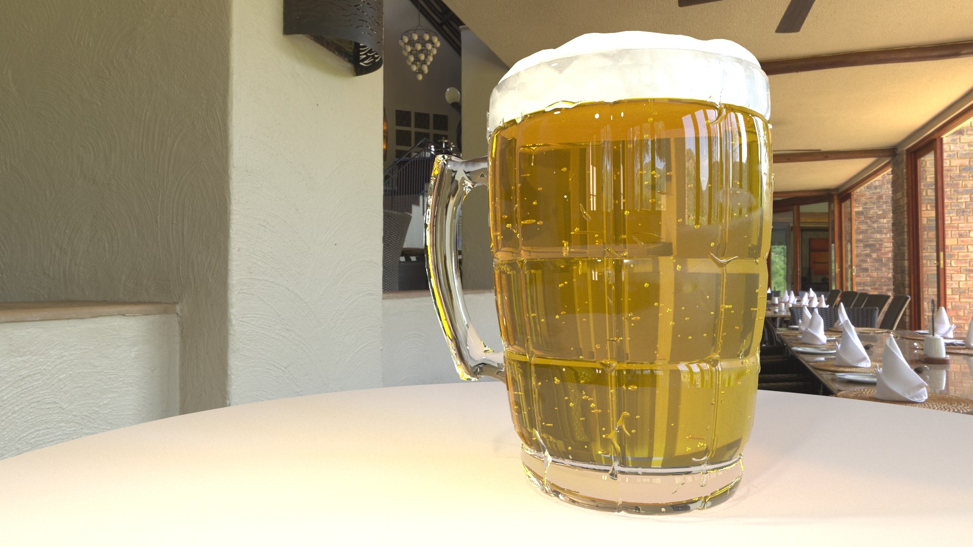 3D glass of beer model - TurboSquid 2088027
