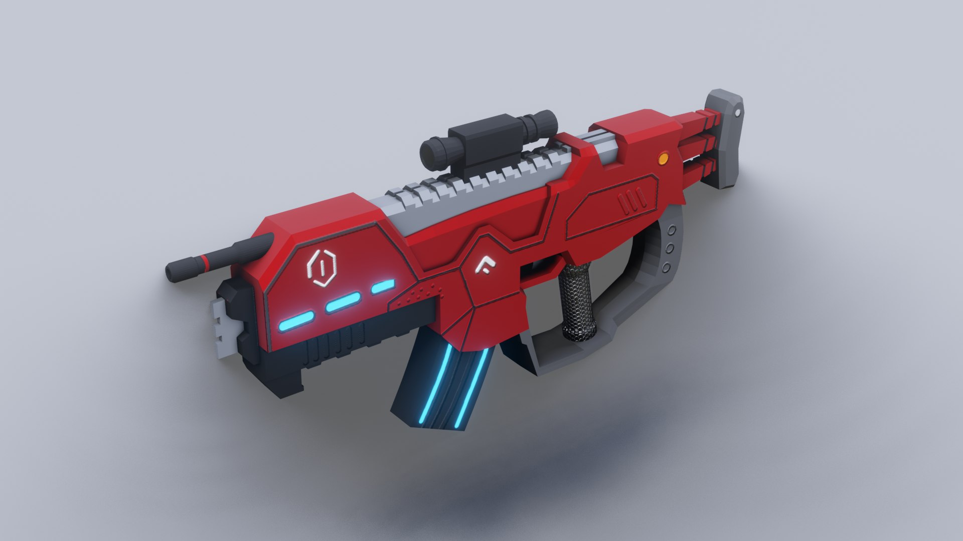 3D Model Low Poly Sci-Fi Gun - PBR - Game Ready - TurboSquid 1721275