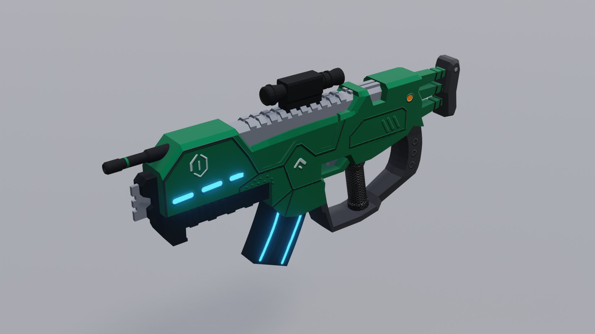 3D model Low Poly Sci-Fi Gun - PBR - Game Ready - TurboSquid 1721275