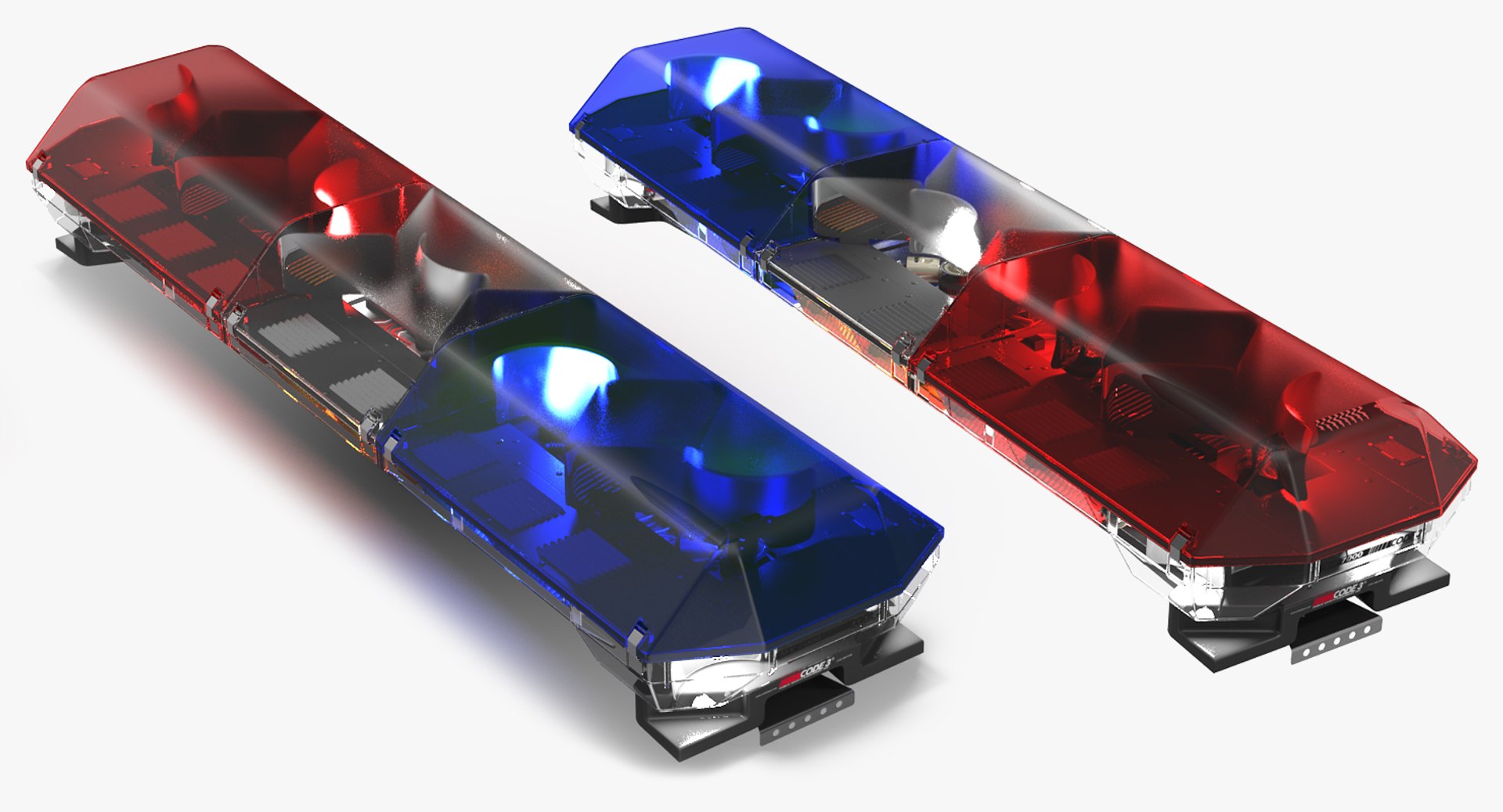 3d Police Lightbar Code 3 Model
