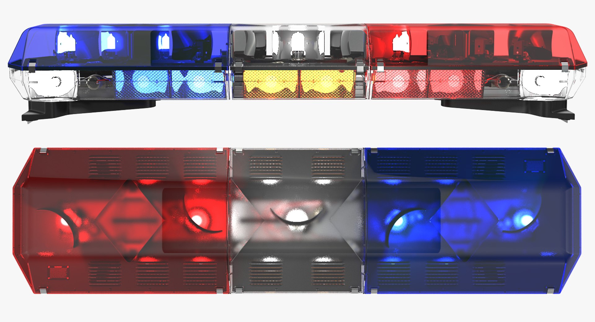 3d Police Lightbar Code 3 Model