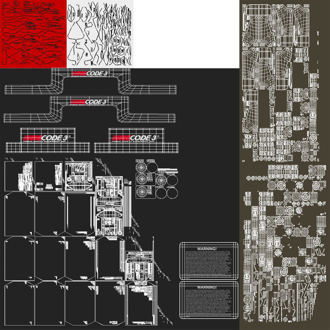3d Police Lightbar Code 3 Model
