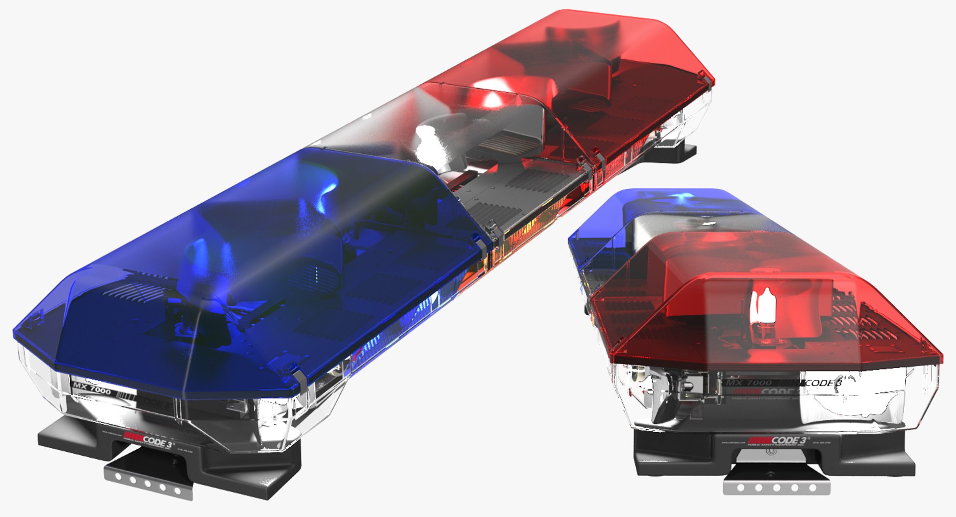 3d Police Lightbar Code 3 Model