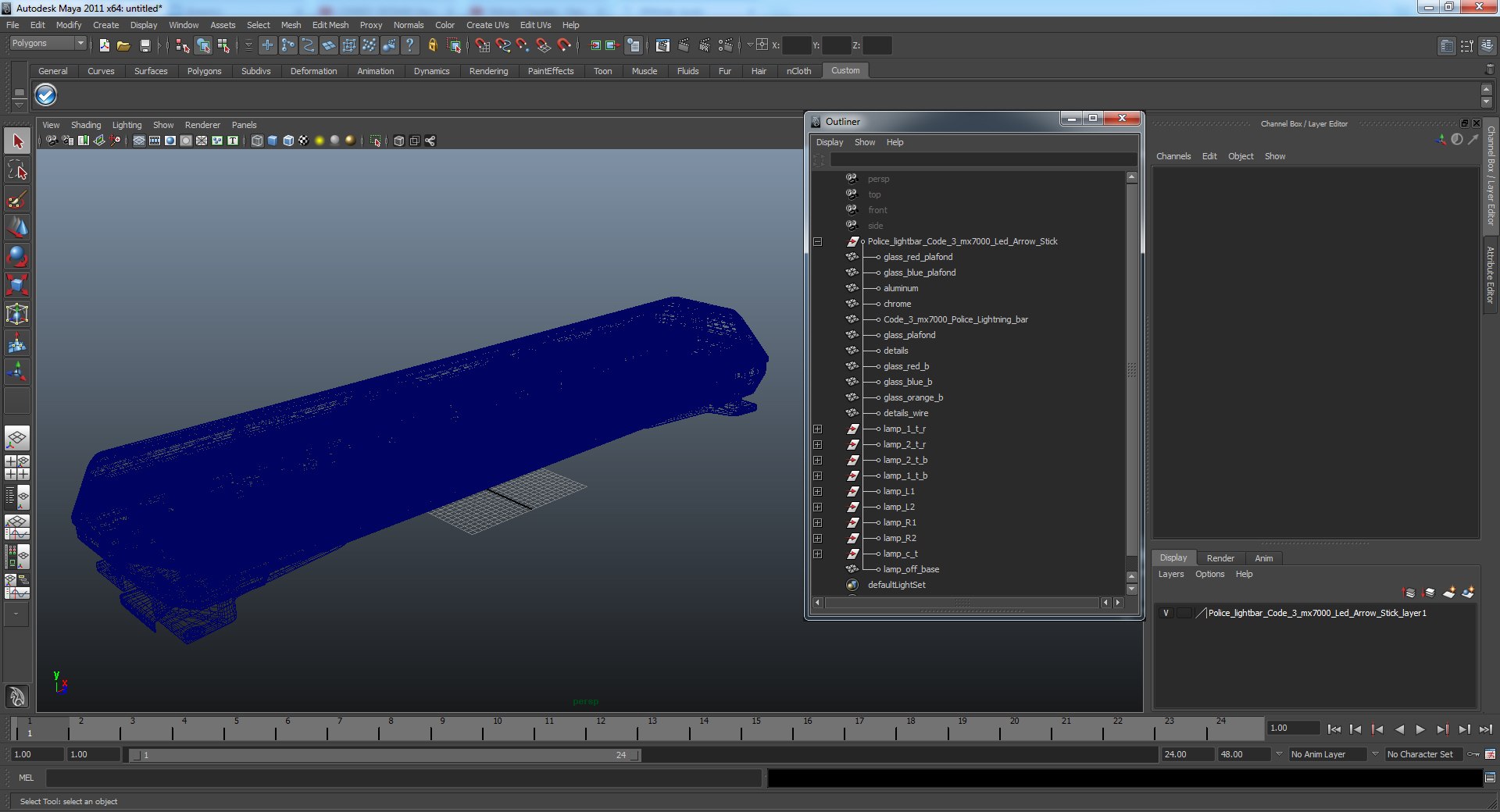 3d Police Lightbar Code 3 Model