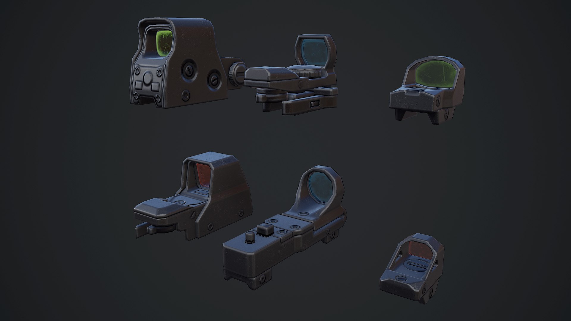 3D SCOPE PACK 02 BLACK - TurboSquid 1802208