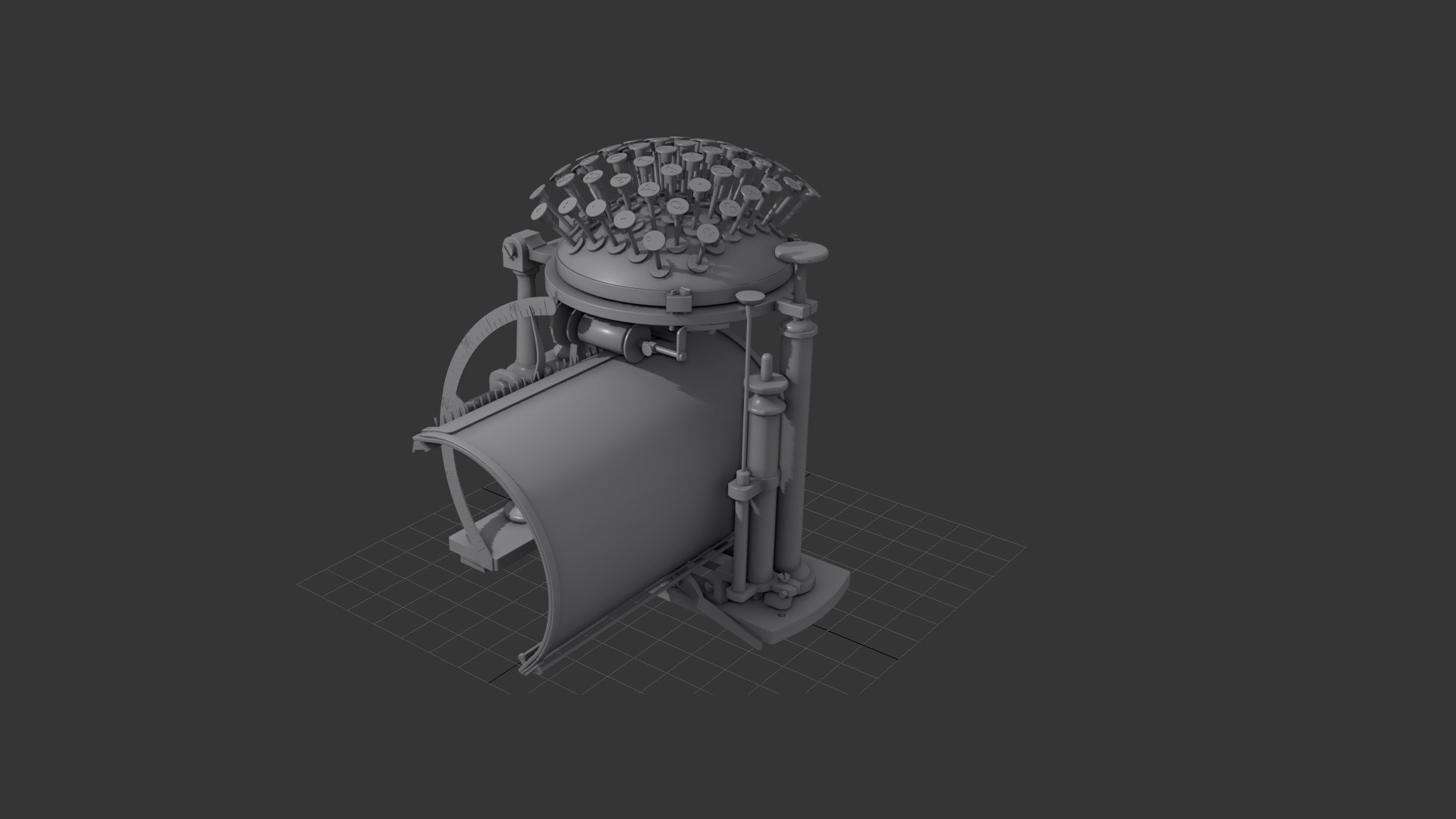 3D Hansen Writing Ball Typewriter - TurboSquid 2100619